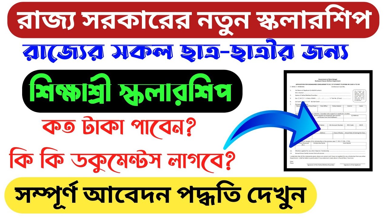 Sikshashree Scholarship 2021 | Sikshashree Scholarship form fill up ...