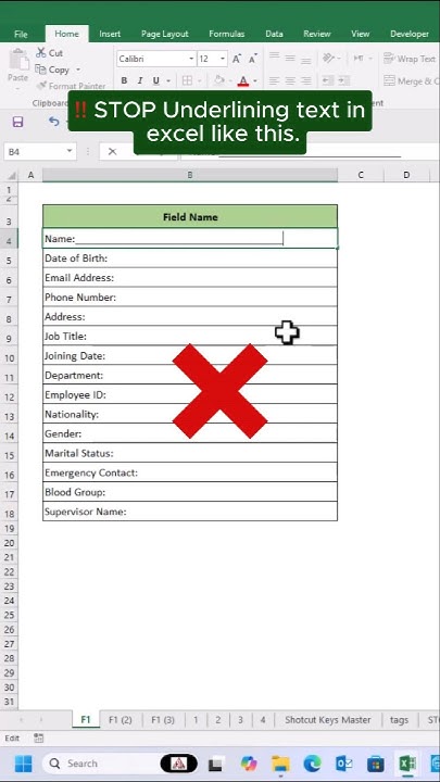 Excel Tips: Underline Your Text Like A Pro #shorts #exceltips # ...