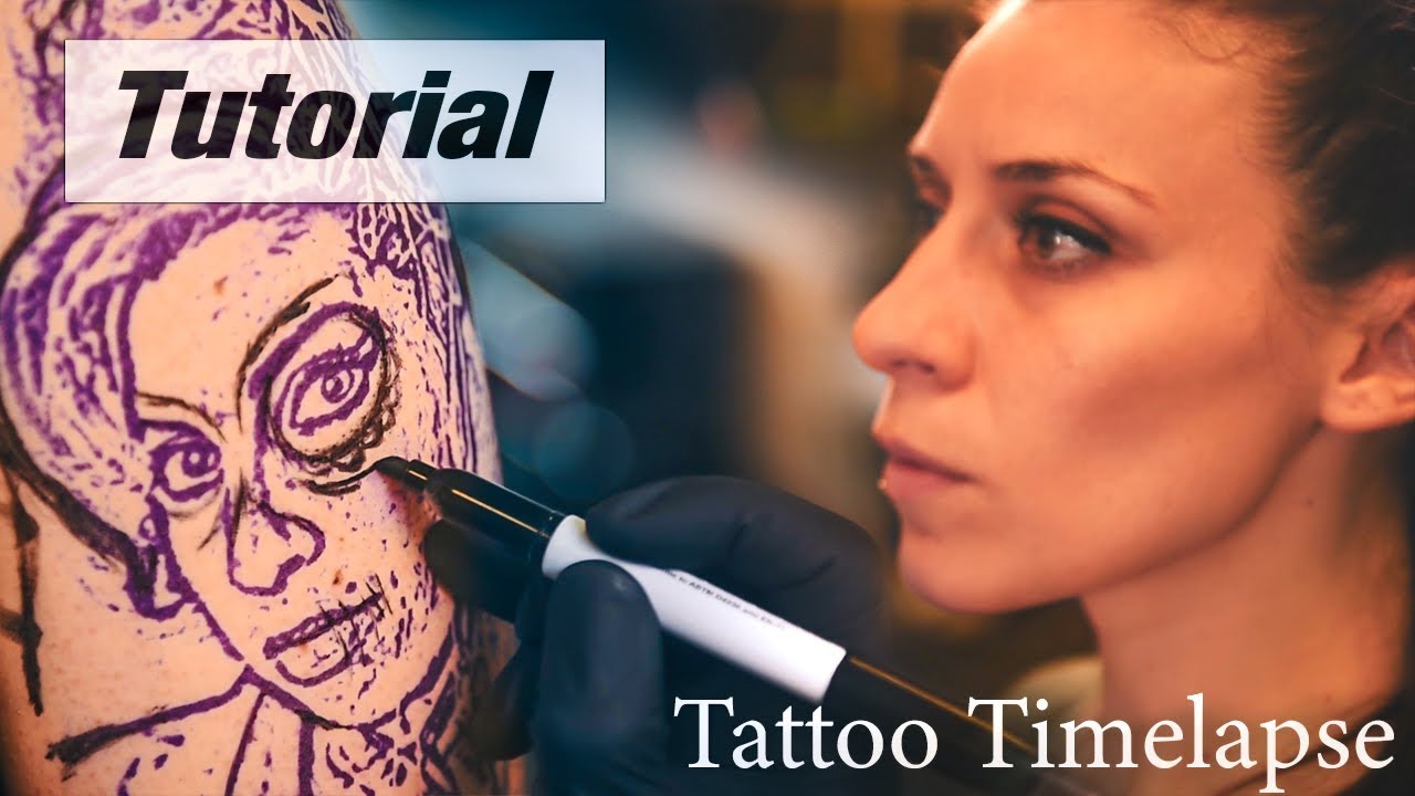 Black and Grey - Tattoo Time lapse with Real Time - YouTube