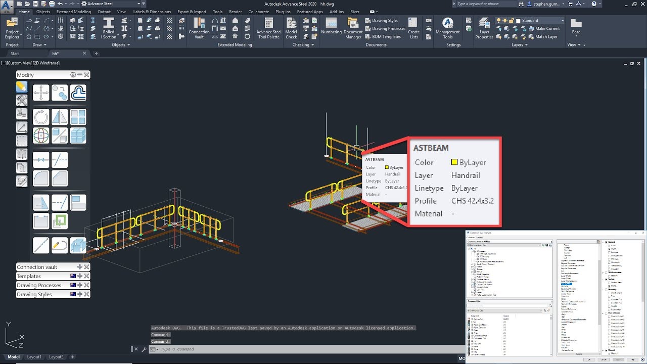 Advance Steel Object Data Tooltips - YouTube