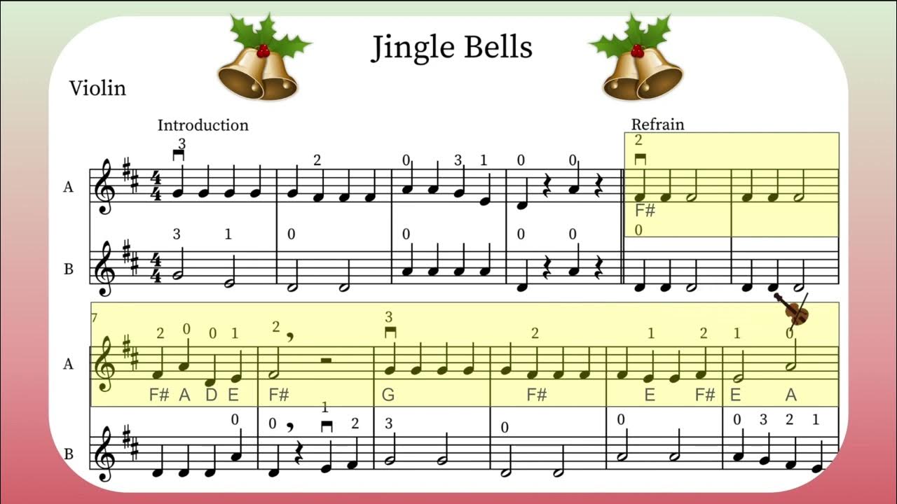 Jingle Bells (Violin) - Follow the Bouncing Violin! - YouTube