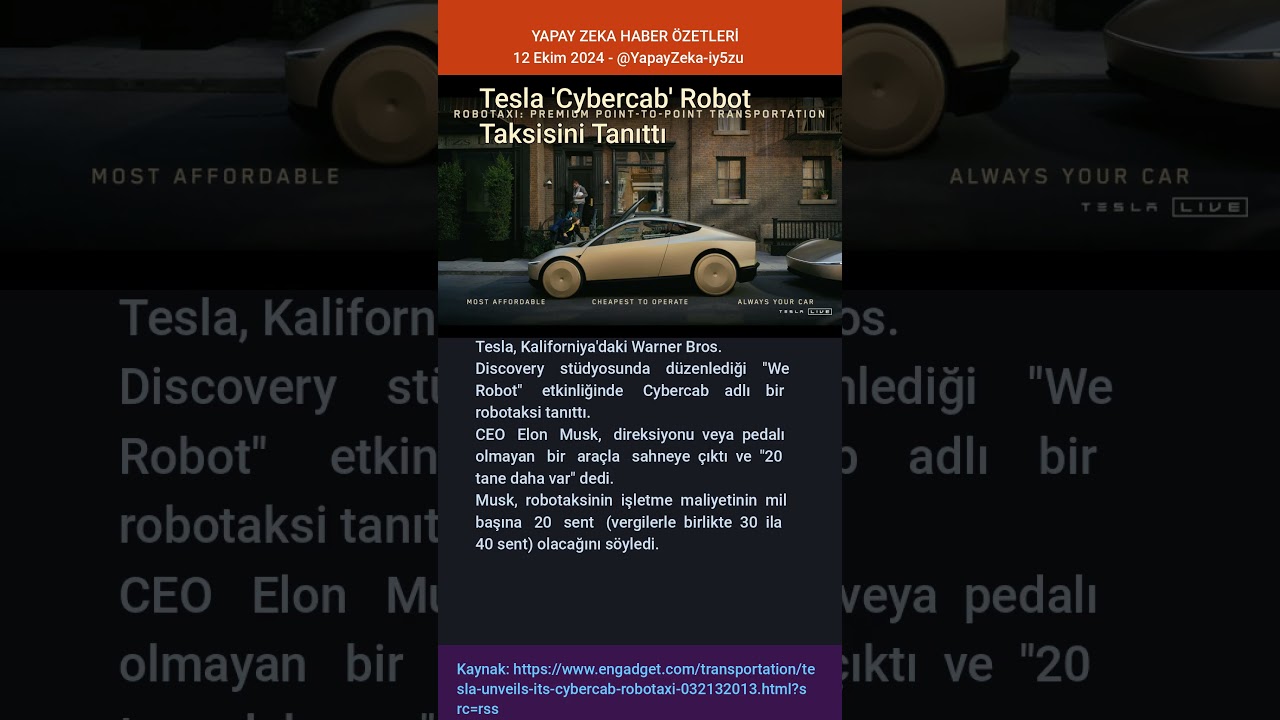 Tesla 'Cybercab' Robot Taksisini Tanıttı - Go IT