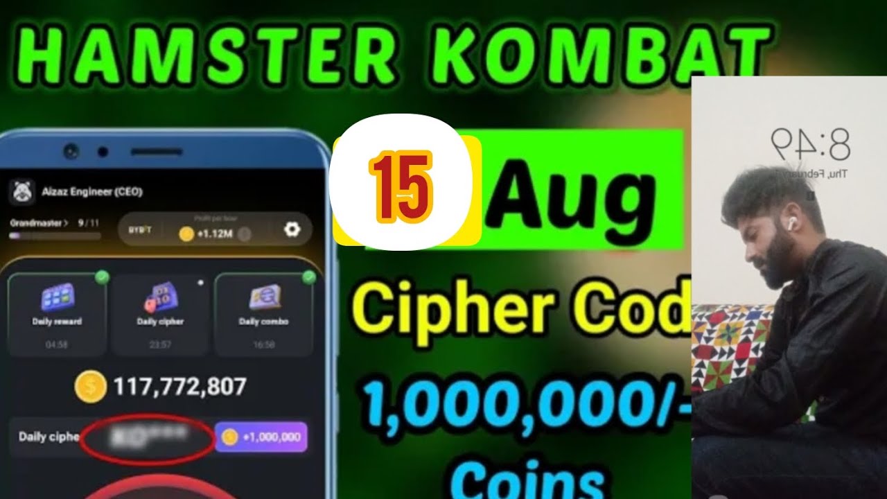 Hamster kombat 16 August Cipher code Daily cipher code today 16 august ...
