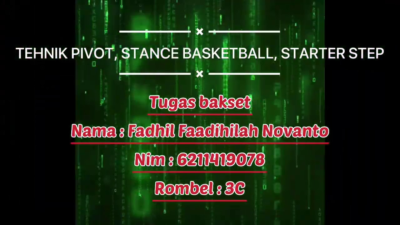 Teknik Pivot, stance basketball, starter step - YouTube