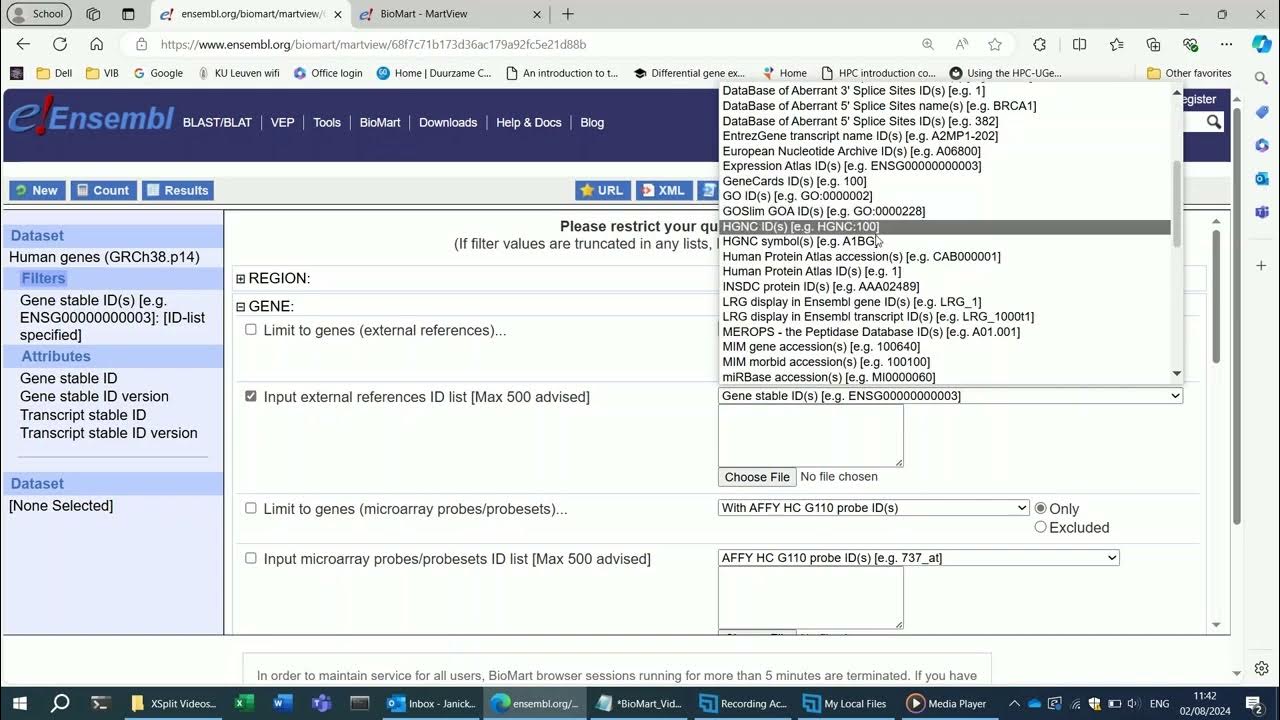 VIB Tech Training: BioMart conversion of Ensembl IDs to Gene Symbols - YouTube