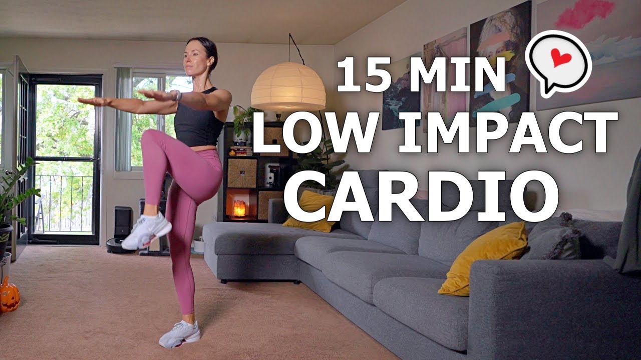 15 MIN LOW IMPACT CARDIO WORKOUT, All Standing, No Jumping | KNEE ...