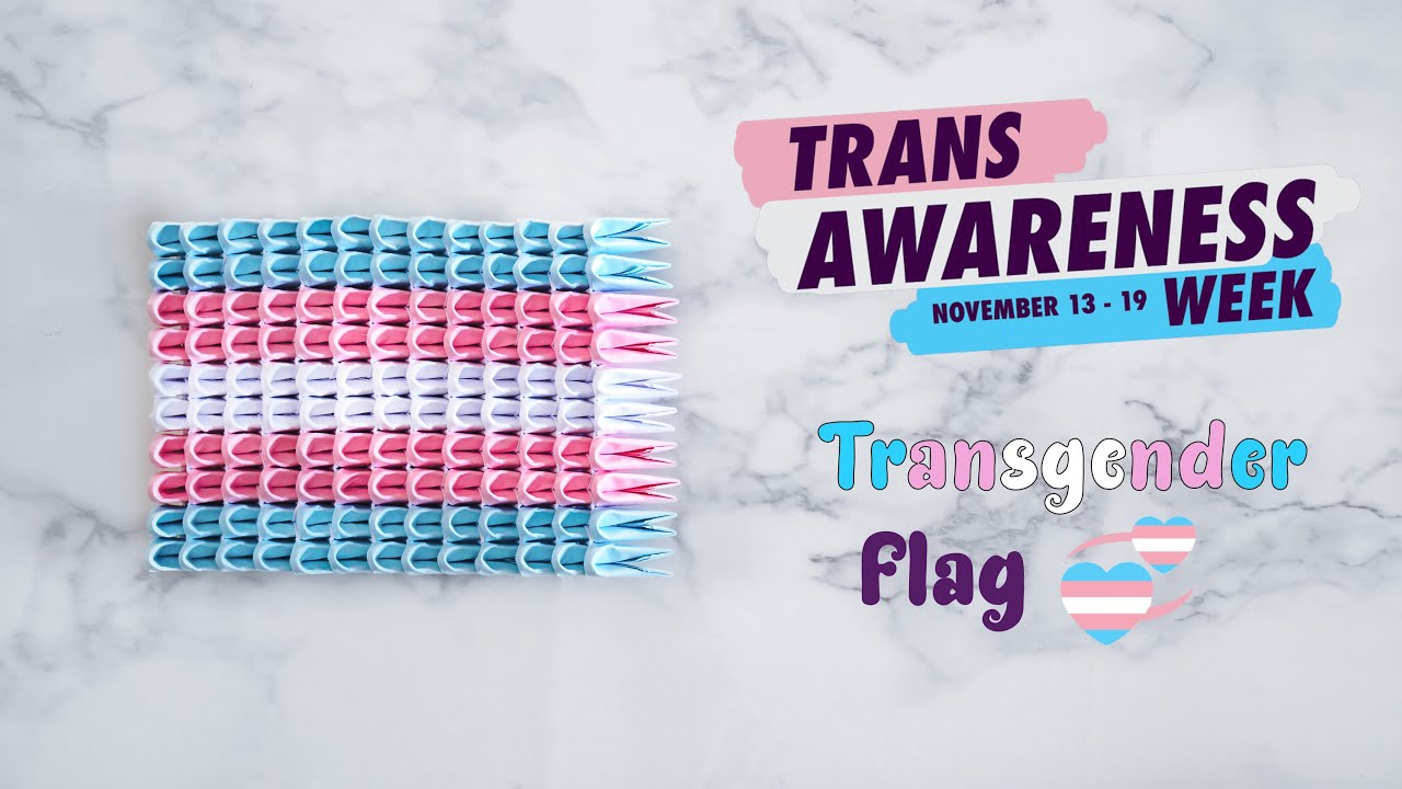 How to Make 3D Origami Pixel Art Transgender Flag (1/64 Size Tutorial ...