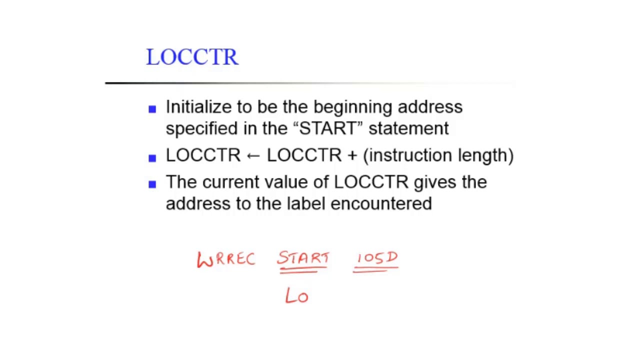 15 System Software Vtu Tutorial What Is Location Counter In Assembler