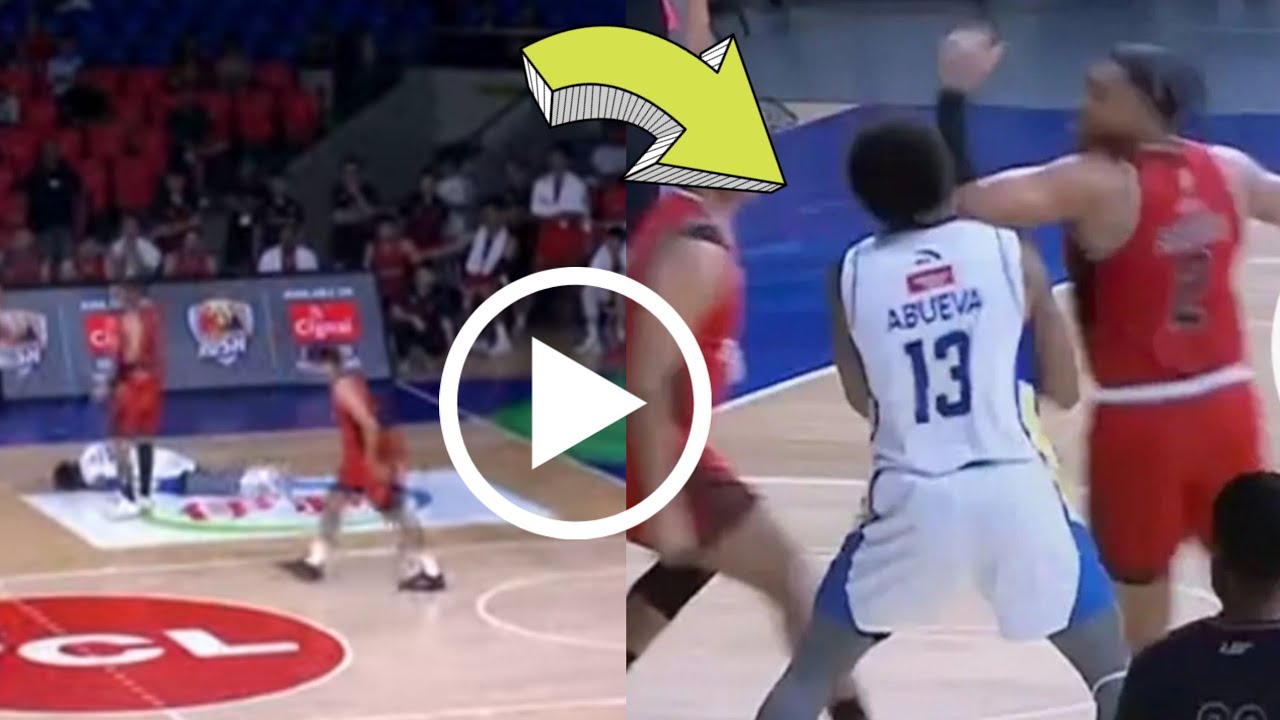 Watch Calvin Abueva get his head injury after Barfield's elbow tackle 😭 ...