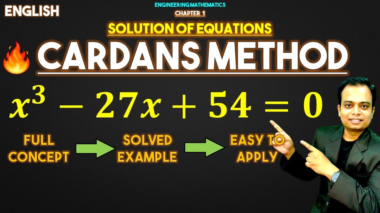 Solution of Equation || Cardans Method || Concept with Examples - YouTube