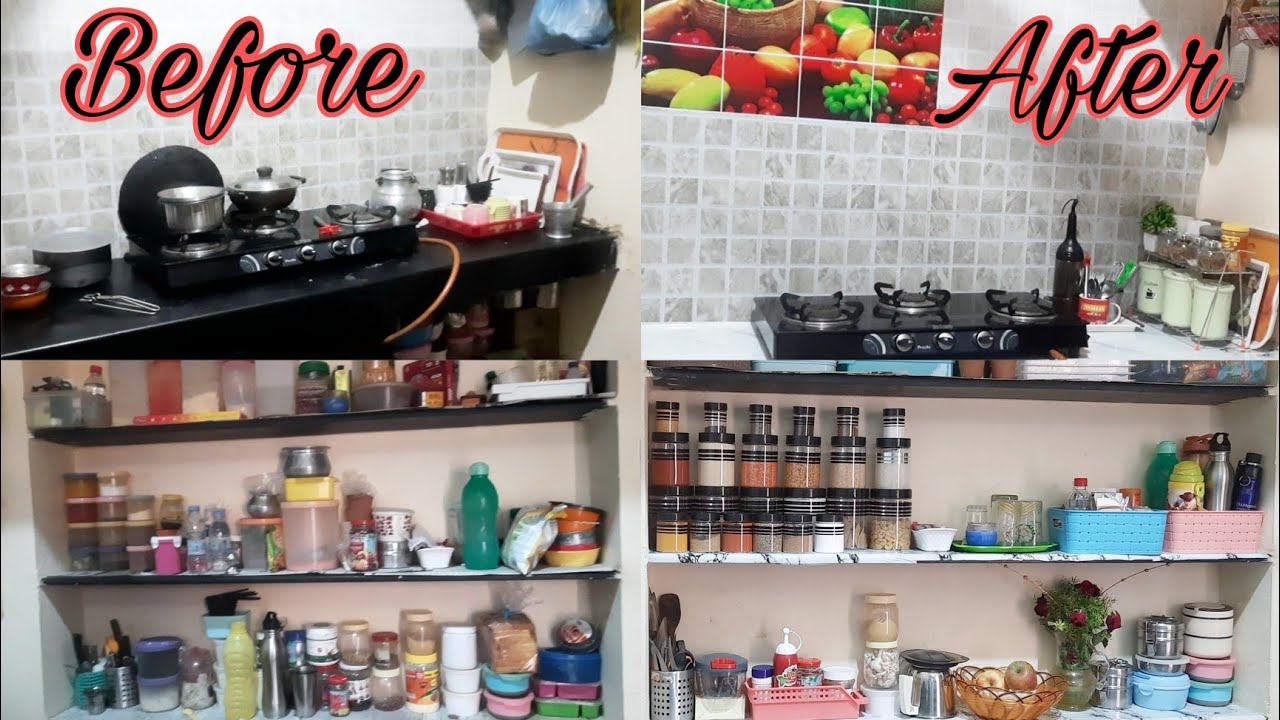 Non Modular Kitchen Makeover|Under Budget Kitchen Makeover |How to ...