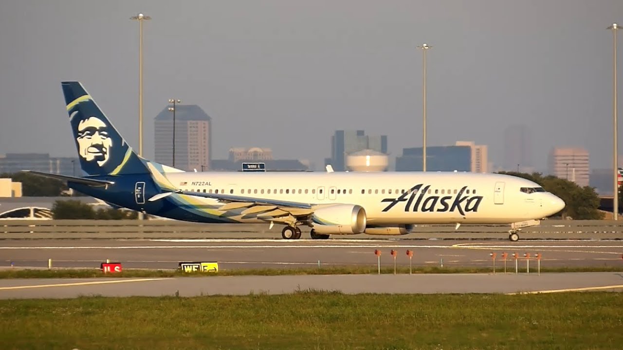 Alaska Airlines B-737 departs DFW Airport (June 13, 2024) - YouTube