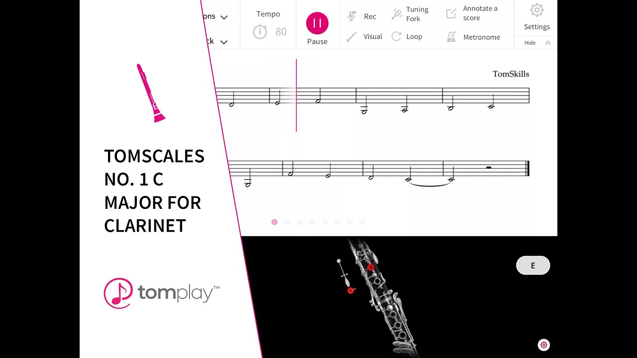 C Major Clarinet Scale (Sheet Music and Backing Track) 🎶 - YouTube
