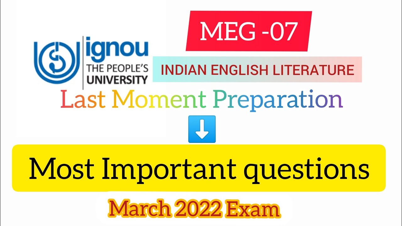 IGNOU MEG 7 Indian English Literature Important Questions For Exam ignou-meg-7-indian-english-literature-important-questions-for-exam