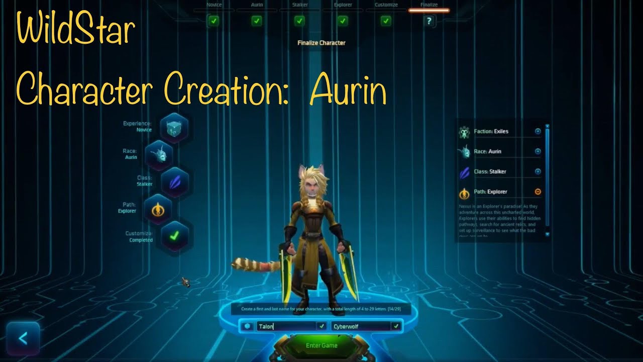 WildStar: Character Creation, Aurin - YouTube