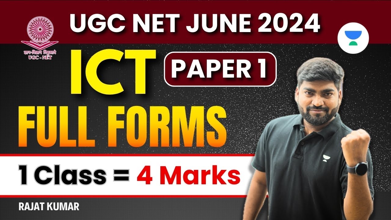 UGC NET Paper 1| ICT | Full Forms | 1 Class = 4 Marks | UGC NET June ...
