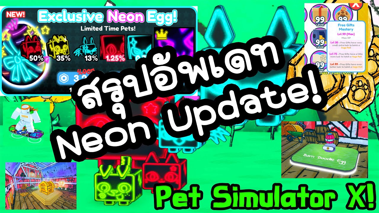 สรุปอัพเดท Neon Update! ใน Pet Simulator X มีไรบ้าง - YouTube