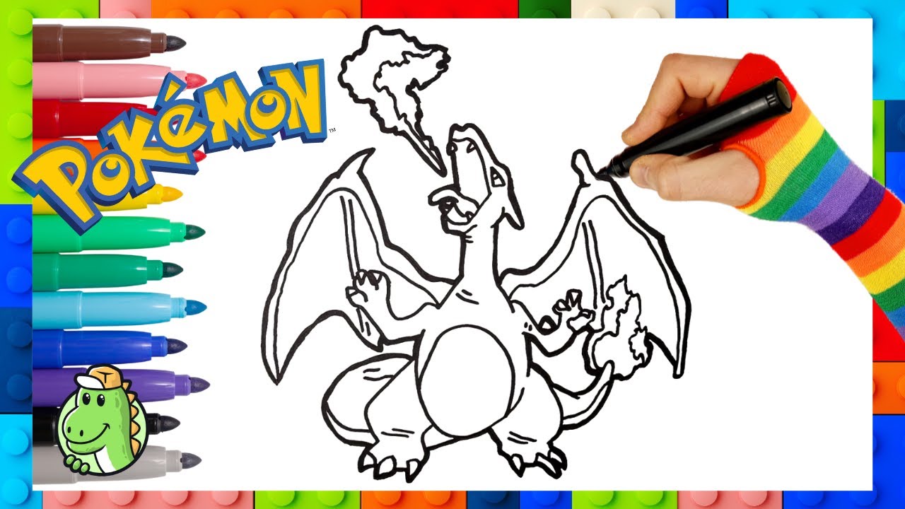 Draw and color CHARIZARD from Pokèmon 🔥🐉 Drawings for Kids and ...