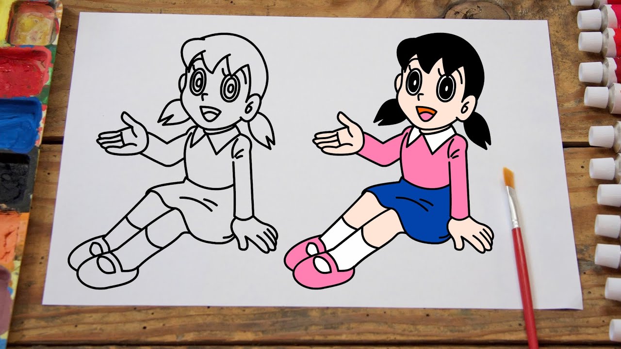 Vẽ Và Tô Màu Shizuka Siêu Dễ | How To Draw And Color Shizuka Easy - YouTube