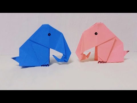 How to make easy origami elephants/5 minutes easy paper crafts - YouTube