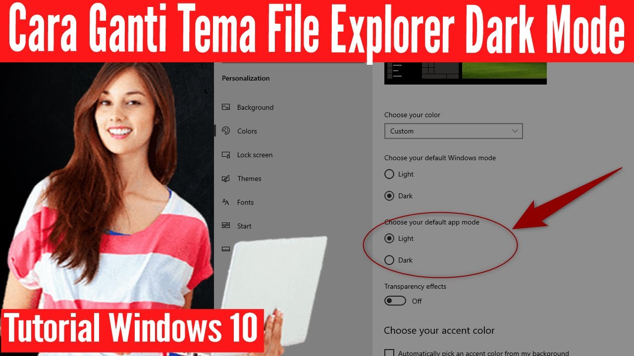 CARA MENGGANTI ATAU MEMBUAT TEMA FILE EXPLORER DARK MODE WINDOWS 10 ...