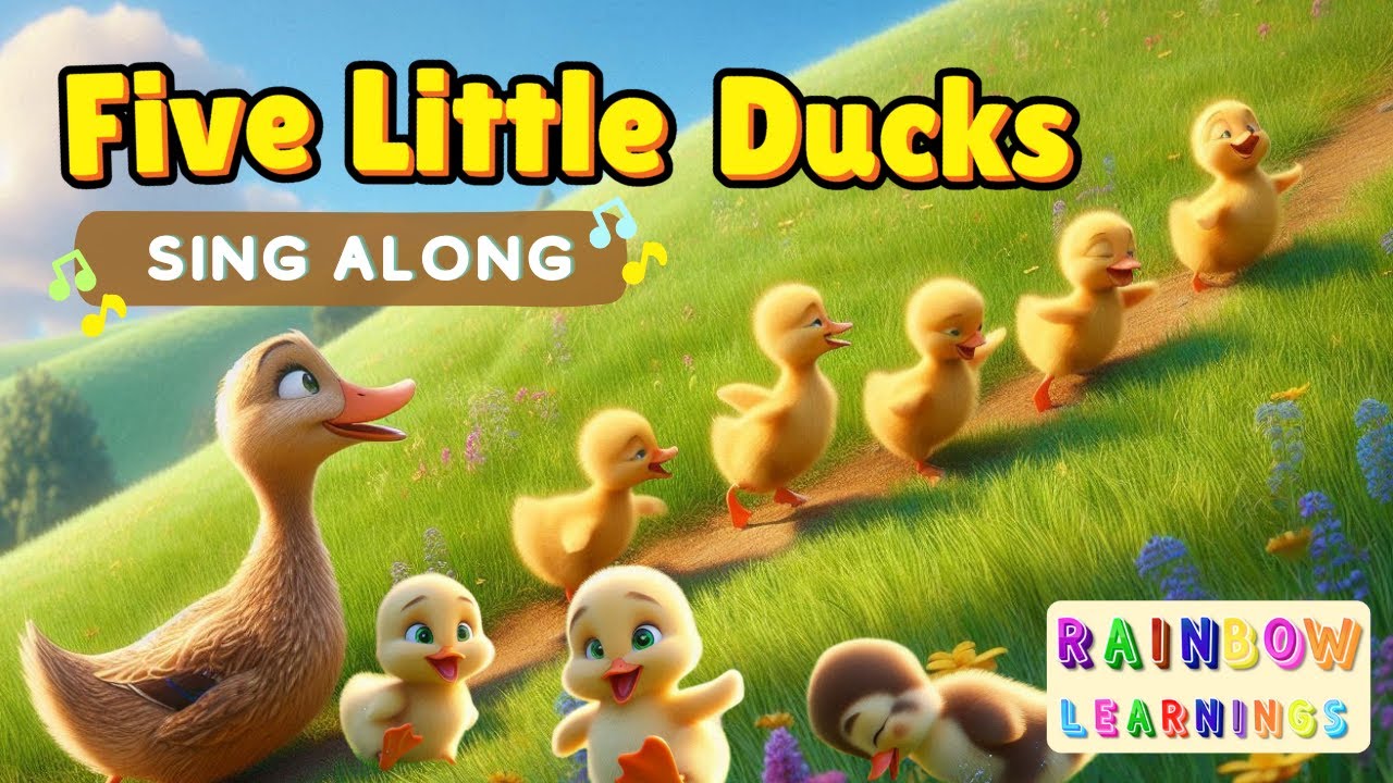Five Little Ducks | Kids Nursery Rhyme | Rainbow Learnings - YouTube