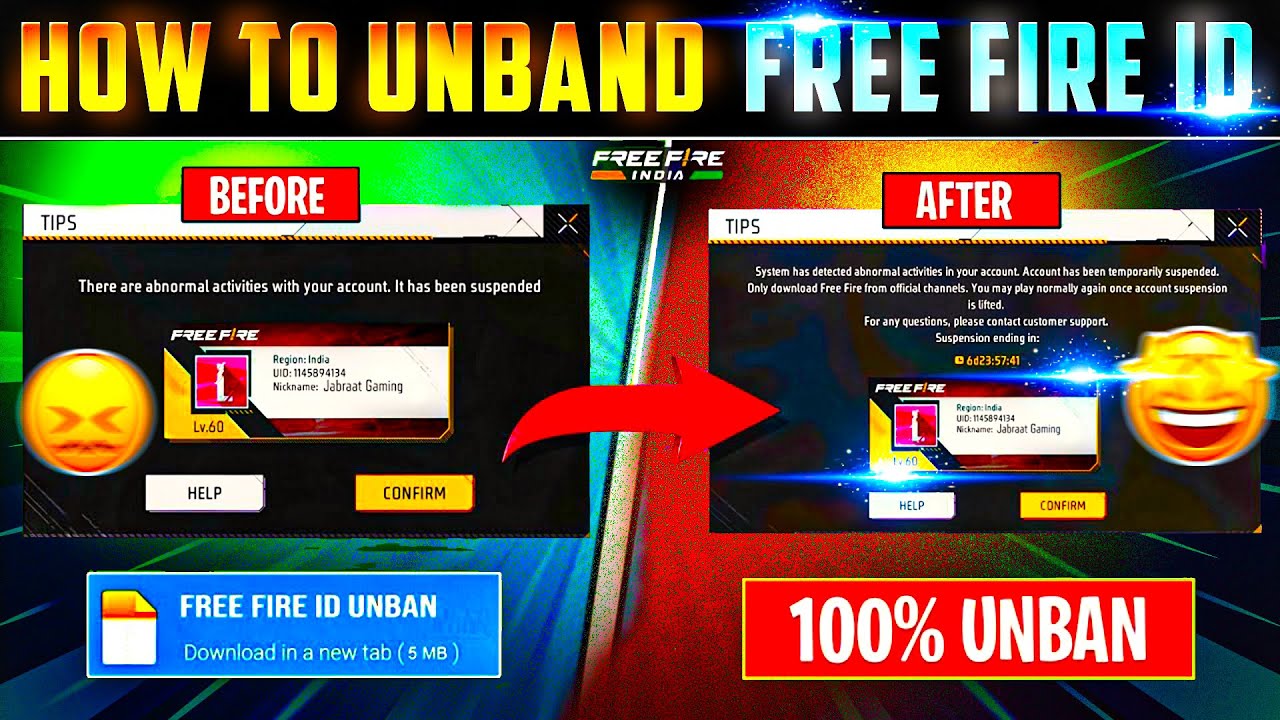 How To Unban Free Fire ID | Free Fire ID Unban Trick 😱 | Free Fire ID ...