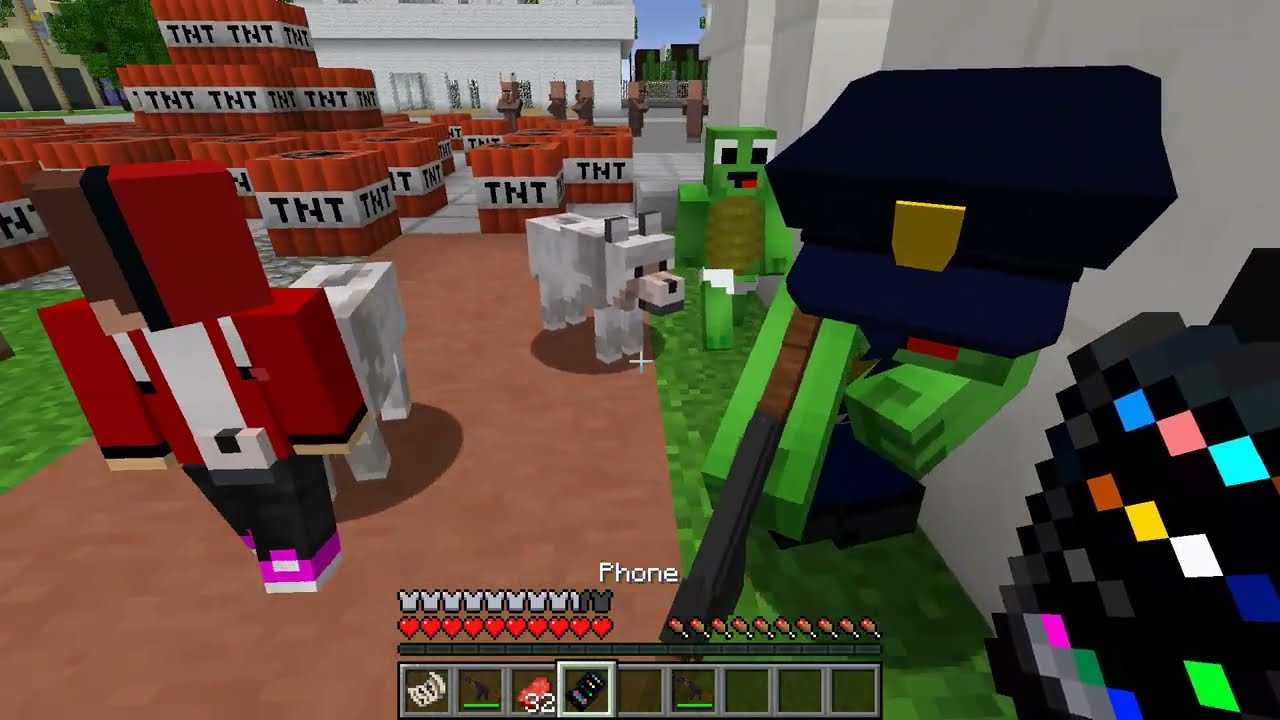 JJ and Mikey Family Became The Police in Minecraft (Maizen) - YouTube