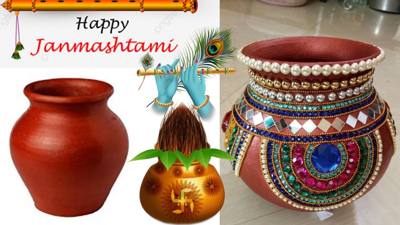 Easy Matki Decoration/ How To Pain And Decorate a Pot/ Kalash ...