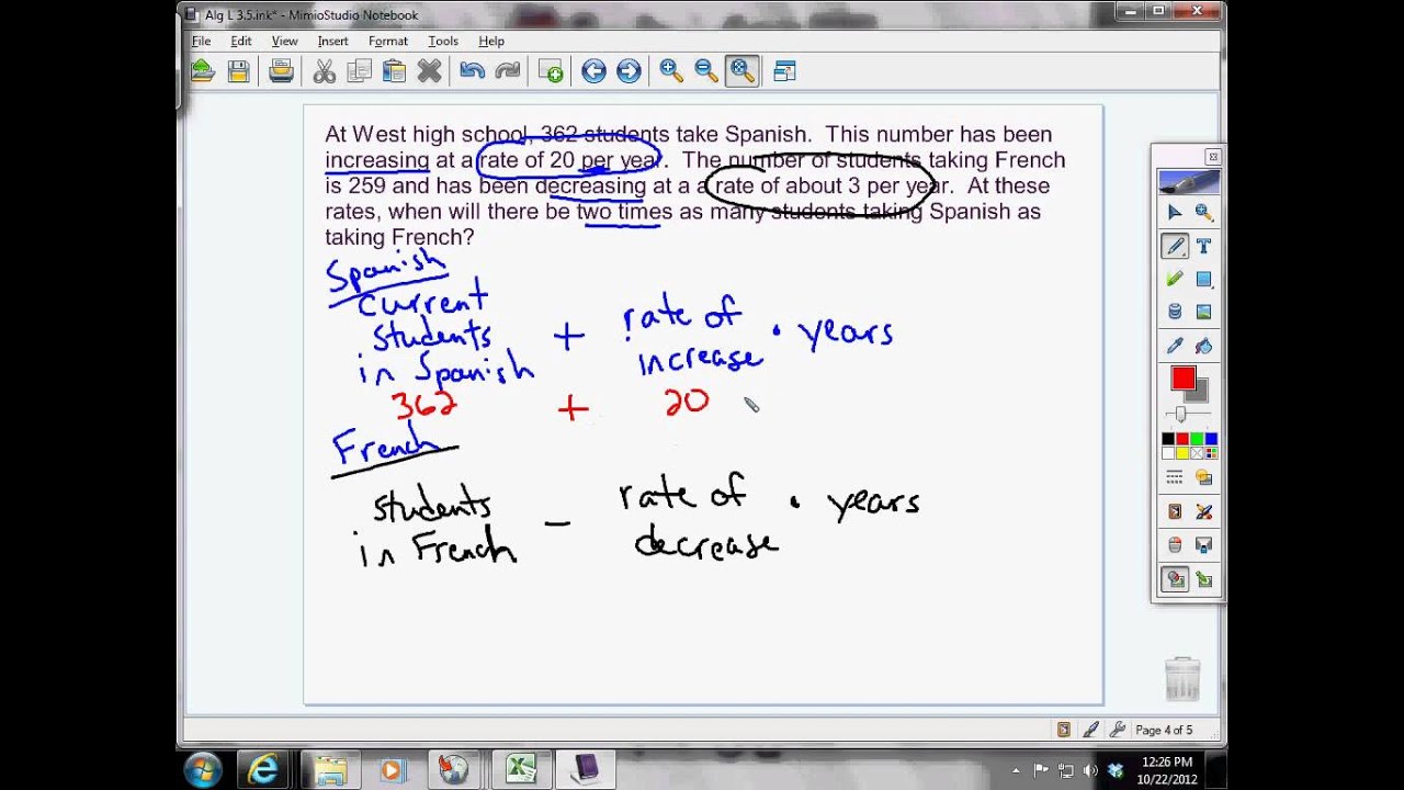 Linear Equations and Problem Solving Example 2 - YouTube