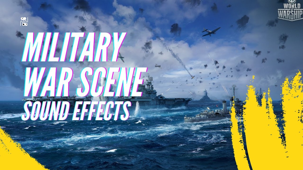 Military War scene, Beach explosions and water crowd background Sound ...