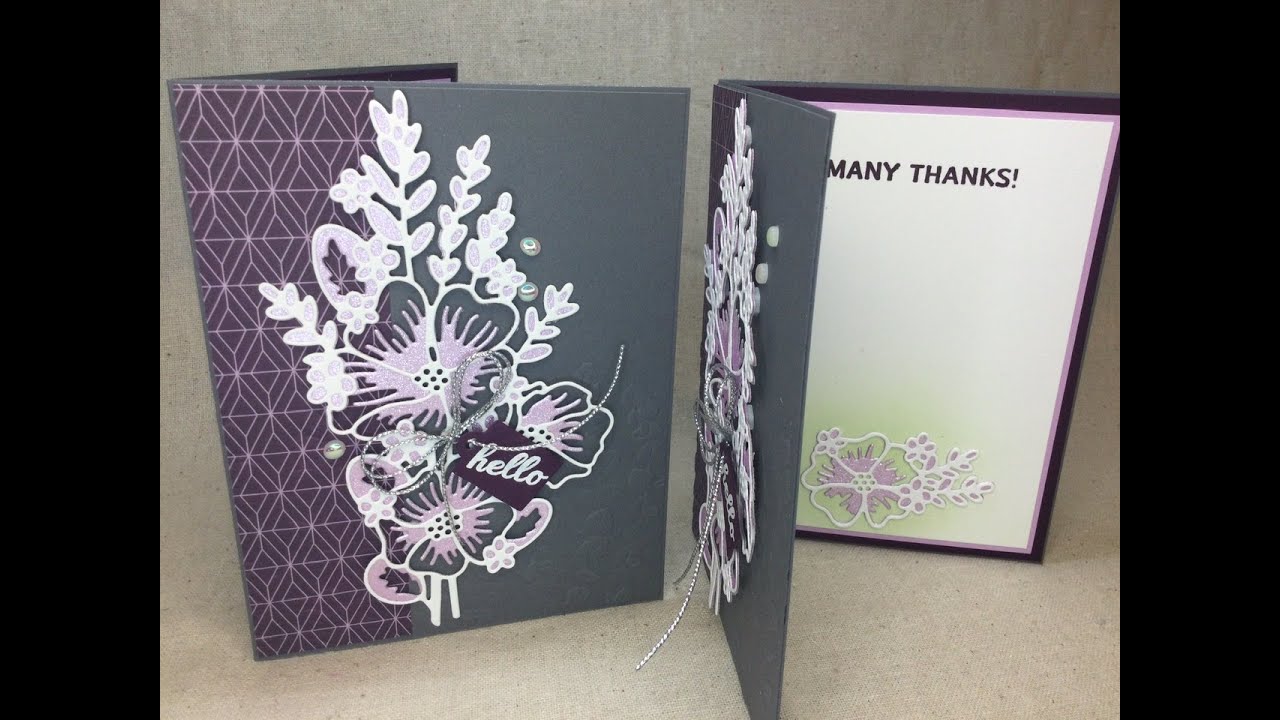 Heavenly Hollyhocks March Thank You Card - YouTube