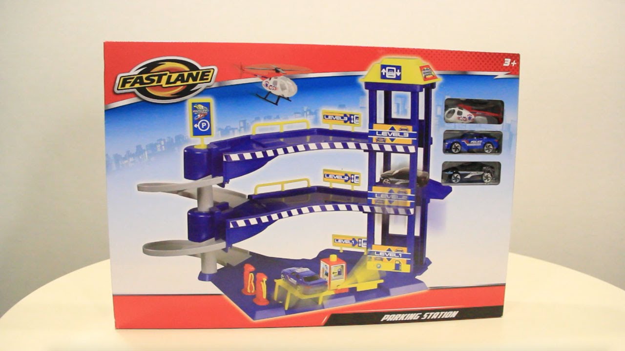 Unboxing - FAST LANE Parking Station Toy Set 玩具反斗城 - 停車場玩具開箱 - YouTube