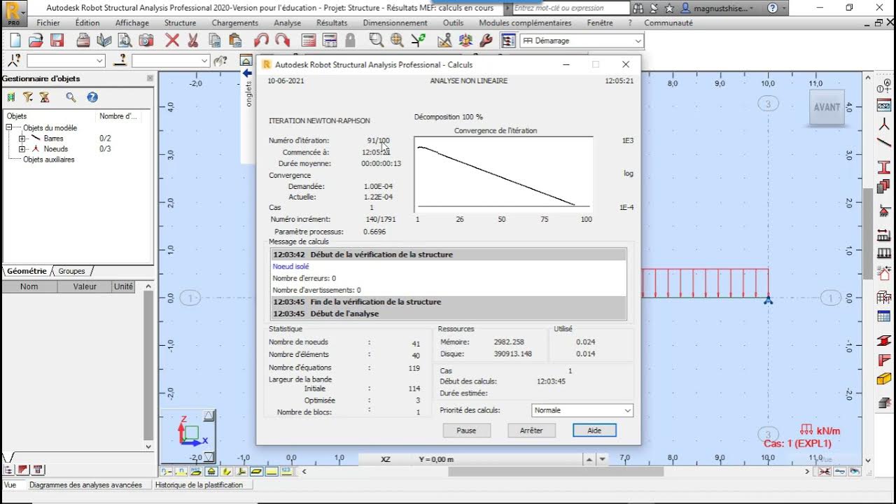 AUTODESK ROBOT STRUCTURAL ANALYSIS: ANALYSE NON LINEAIRE/ANALYSE ELASTO ...
