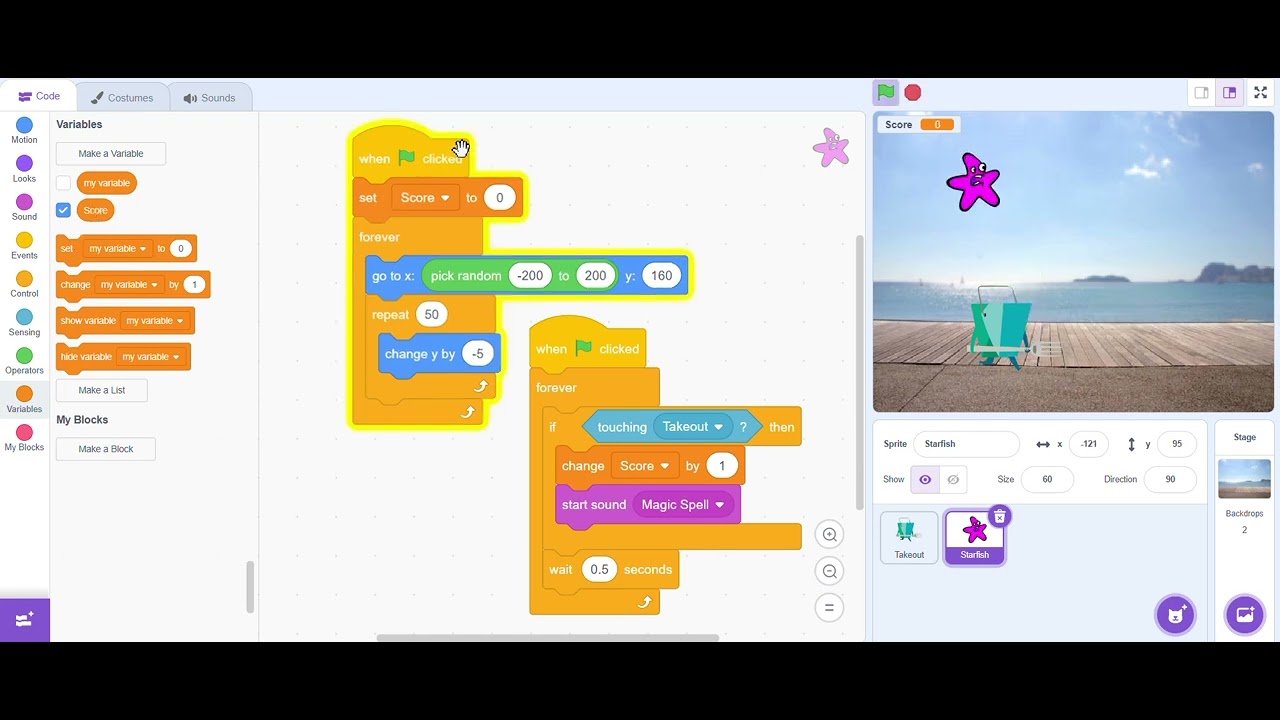 Make a Catch game with Scratch Simple Catch game - YouTube