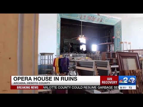 Heard Opera House in Arcadia destroyed by Hurricane Ian - YouTube