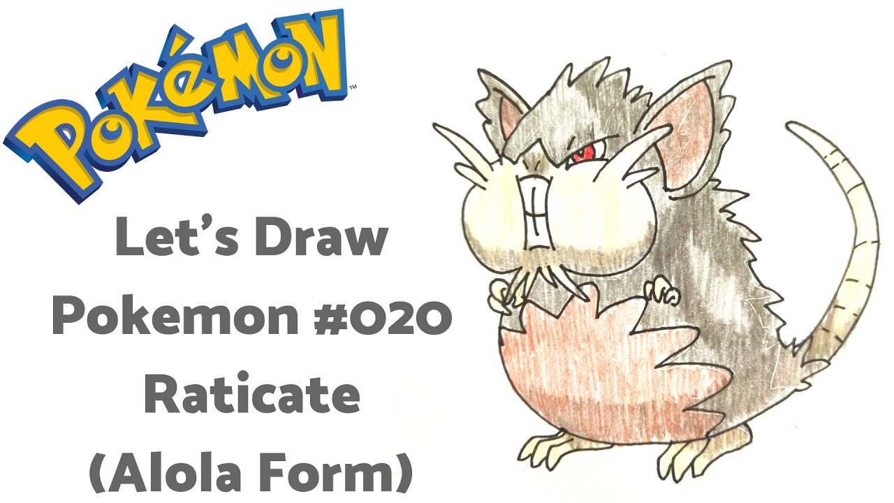 Let's Draw Pokemon 020 Raticate (Alola form) - YouTube