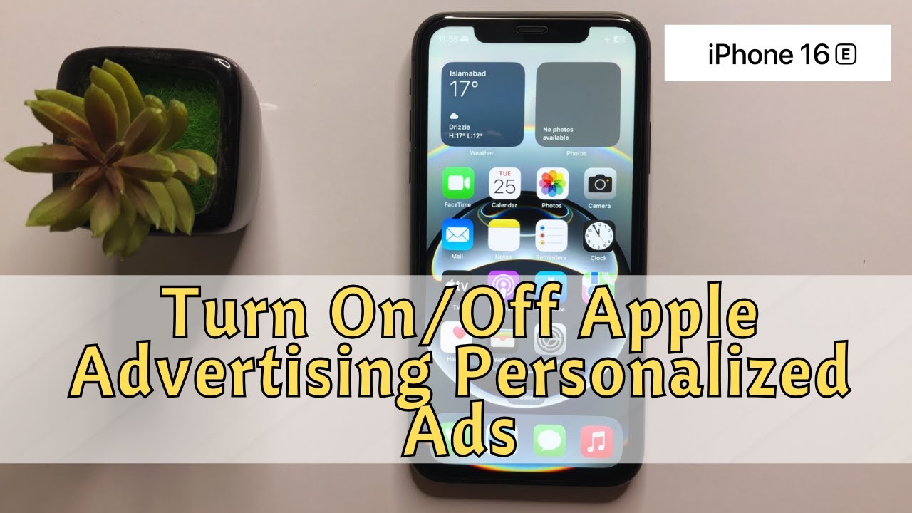 How to Turn On/Off Apple Advertising Personalized Ads iPhone 16e #new ...