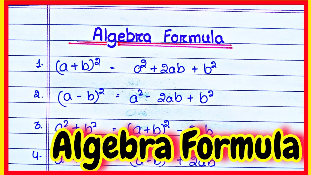 Algebra Formula l 10 Algebra Formula l Algebra formula l Mathematics ...