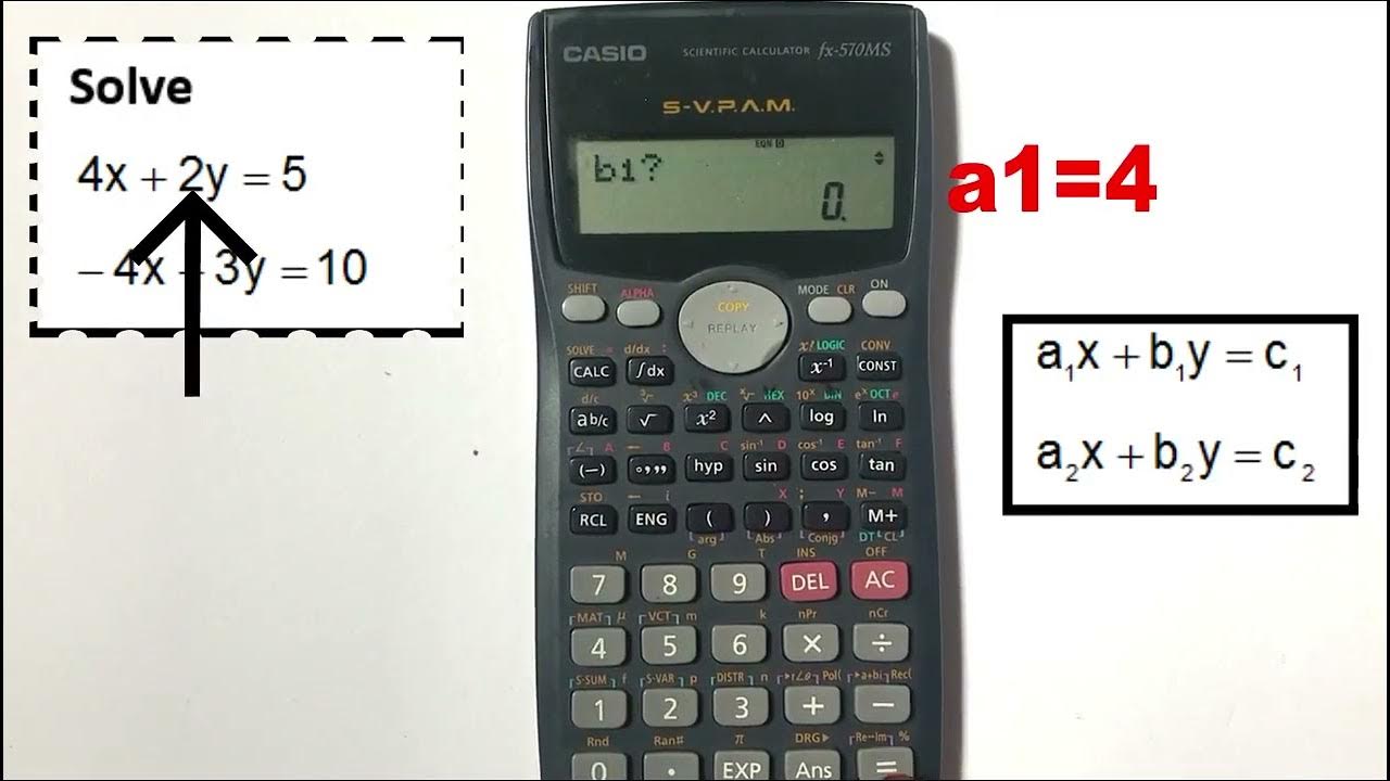 How to solve Simultaneous Equations using the CASIO fx 570MS Scientific ...