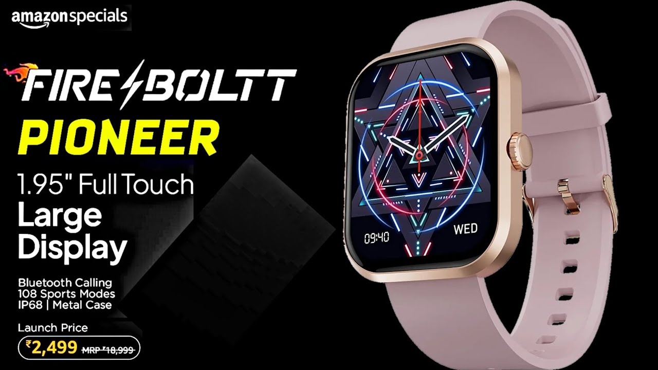 Fire Boltt Pioneer Smartwatch⚡1.95- HD Display | BT Calling | 108 ...