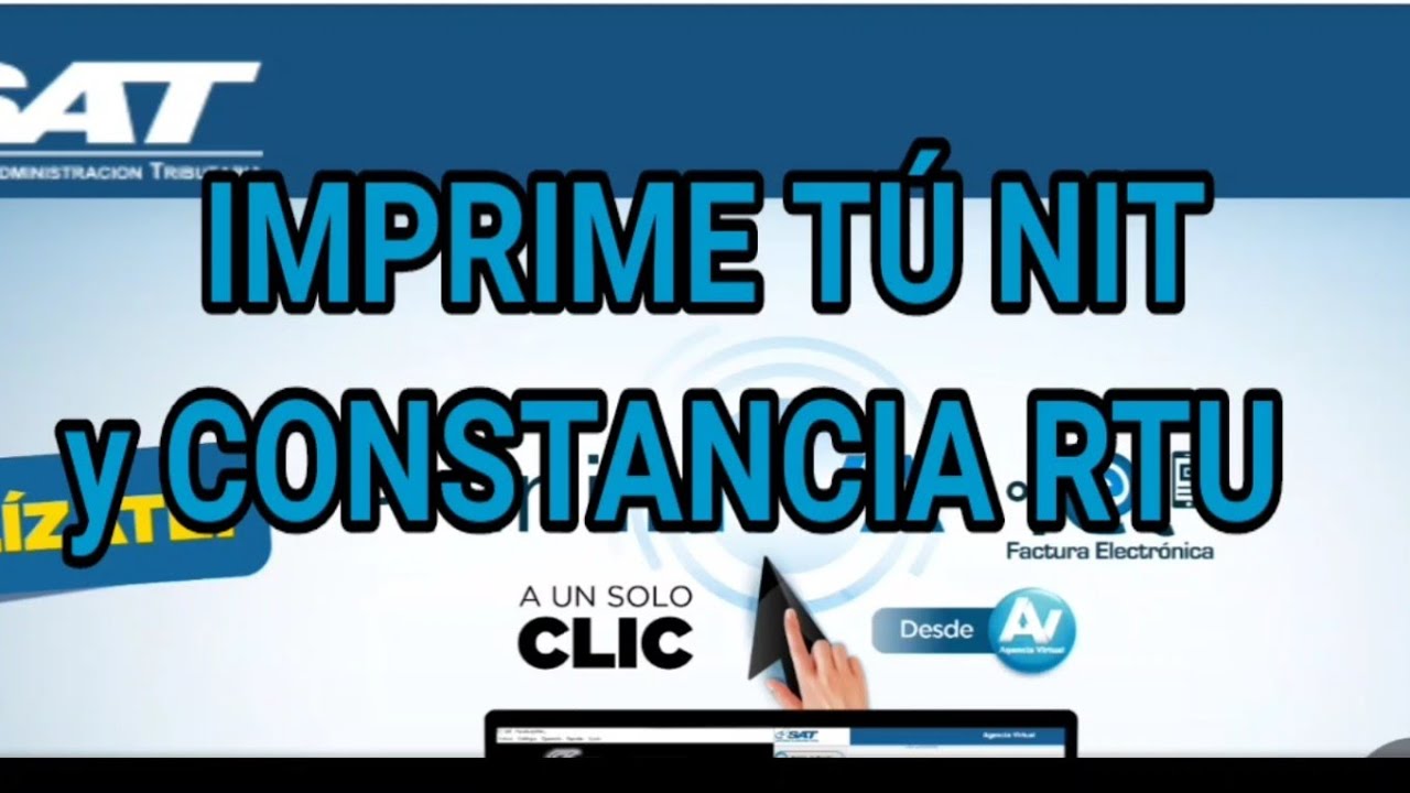 CÓMO IMPRIMIR LA CONSTANCIA DEL (RTU) Y TU NÚMERO DE (NIT)? - YouTube