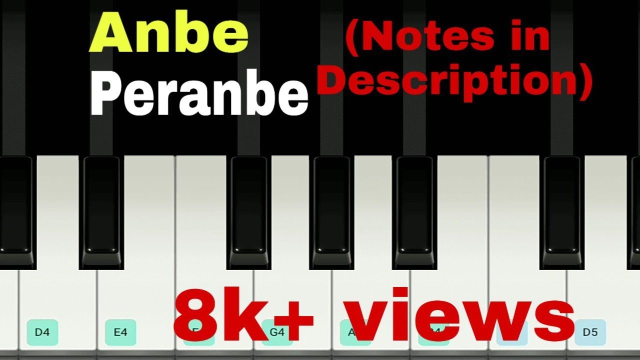 Anbe peranbe - NGK - Mobile piano/keyboard cover - Tutorial with notes ...