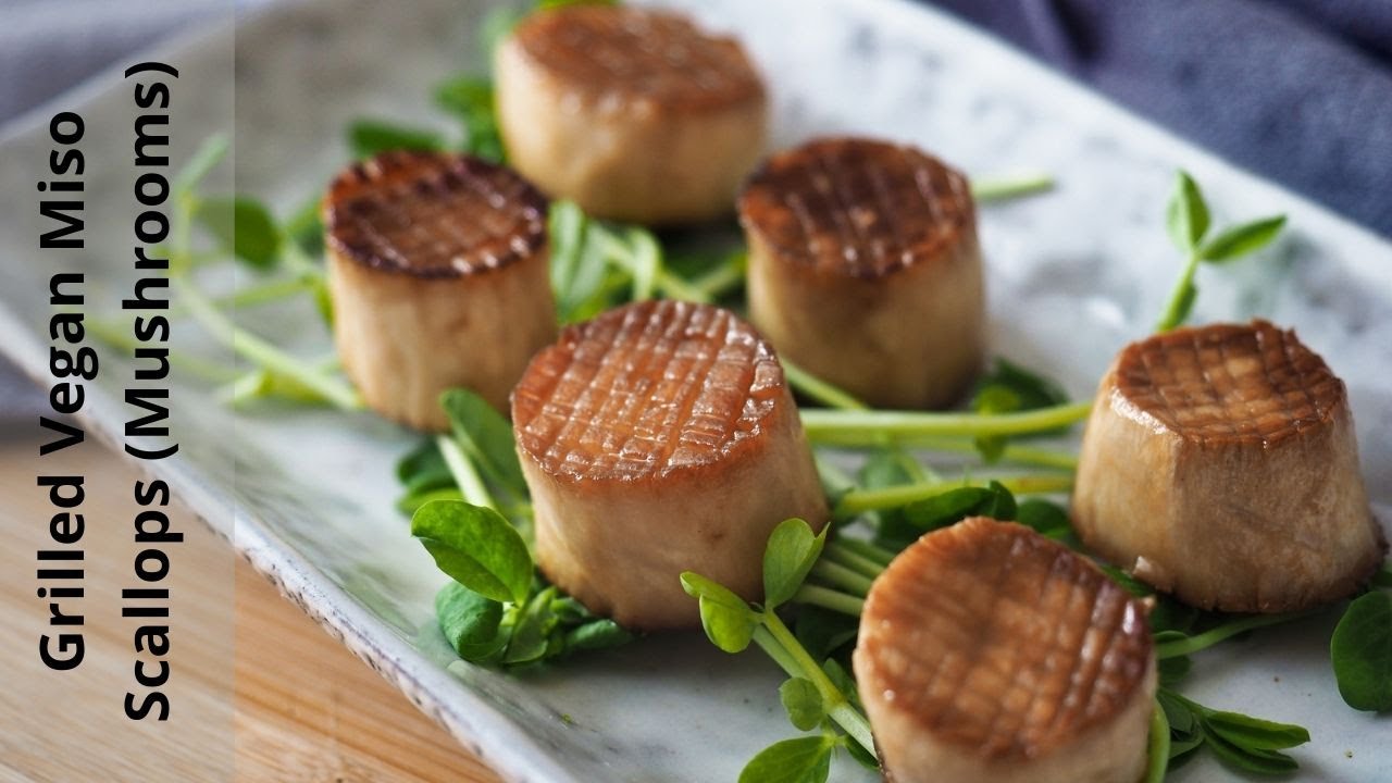Grilled King Oyster Mushrooms | Vegan Miso Scallops - YouTube