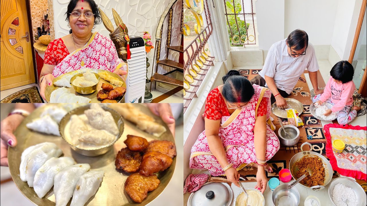 গ্রাম্য পদ্ধতিতে মায়ের হাতের পুলি পিঠের রেসিপি।Bengali Puli Pithe ...