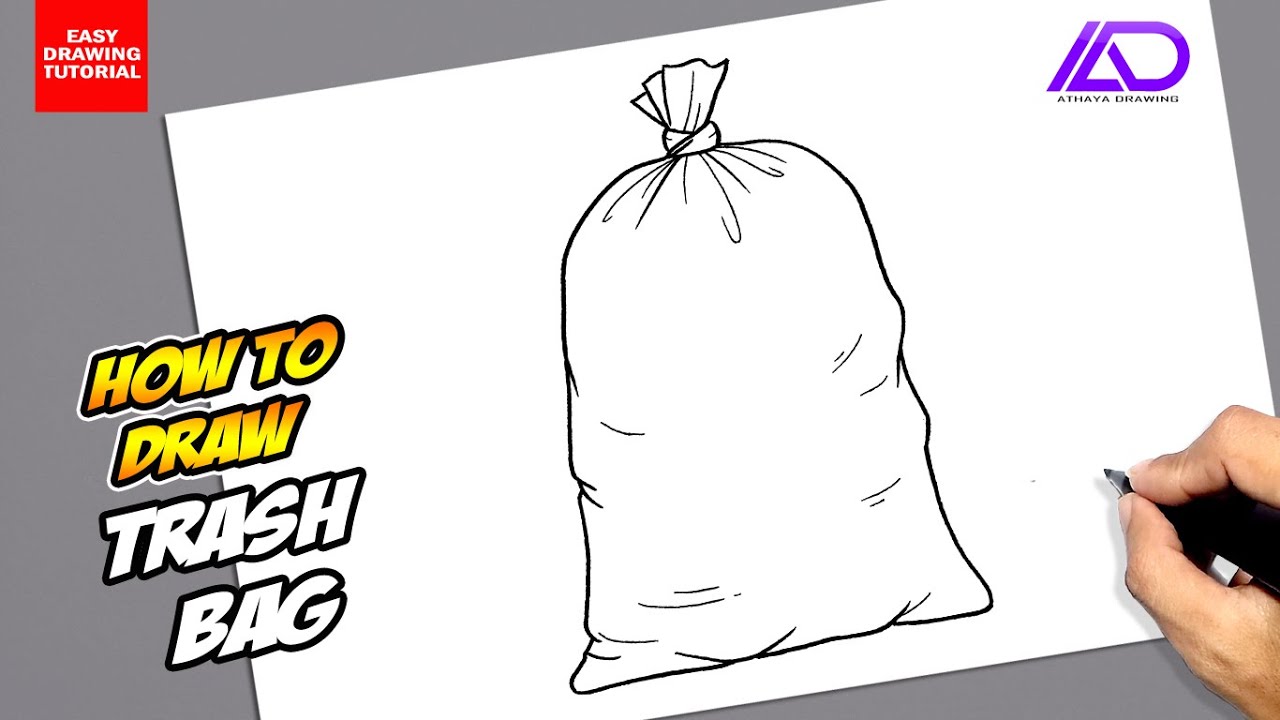 How to draw Trash Bag - YouTube