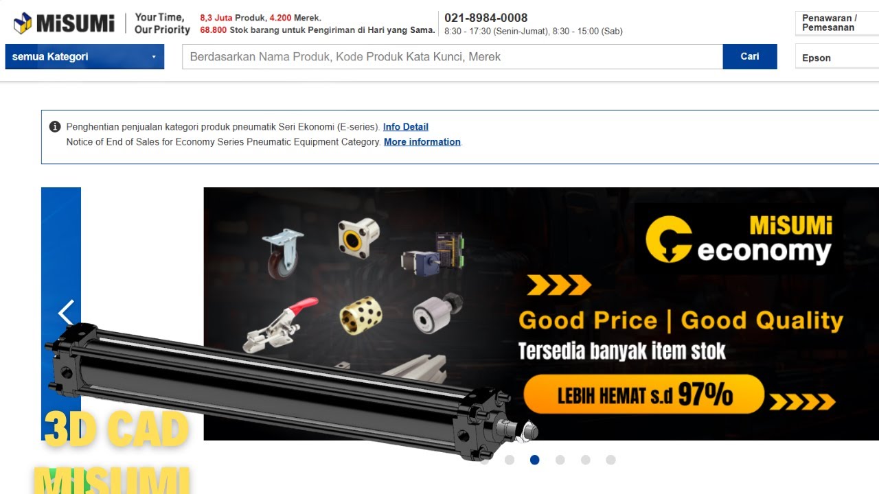 CARA DOWNLOAD CYLINDER SMC 3D CAD DARI MISUMI - YouTube