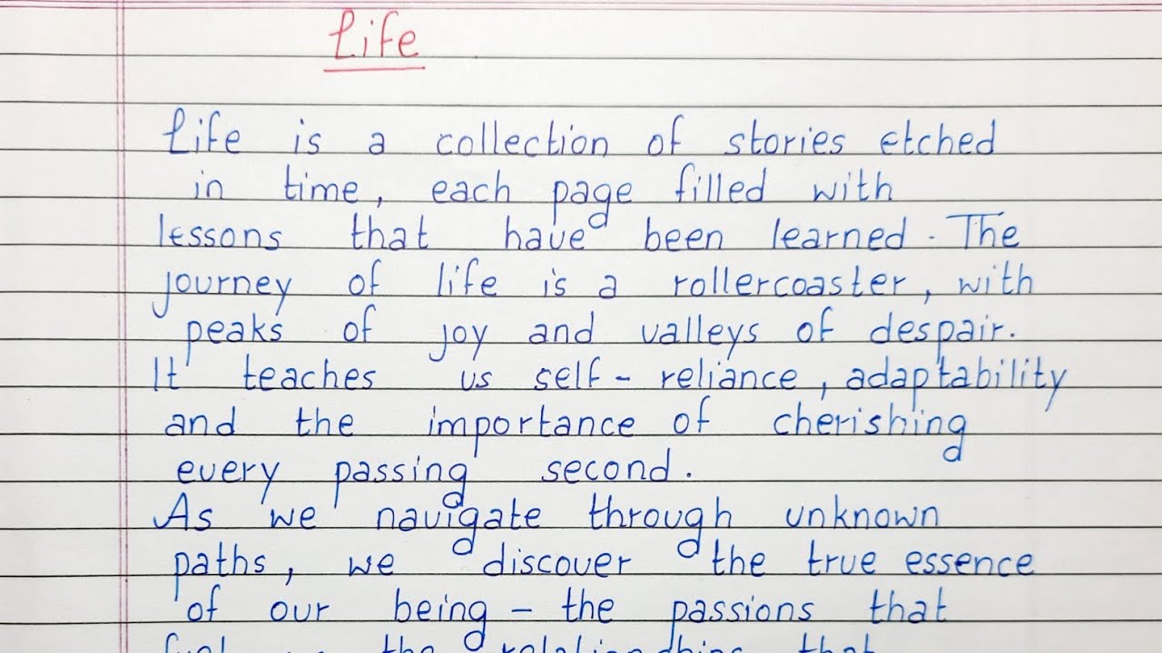 Write a short essay on Life | Essay - YouTube