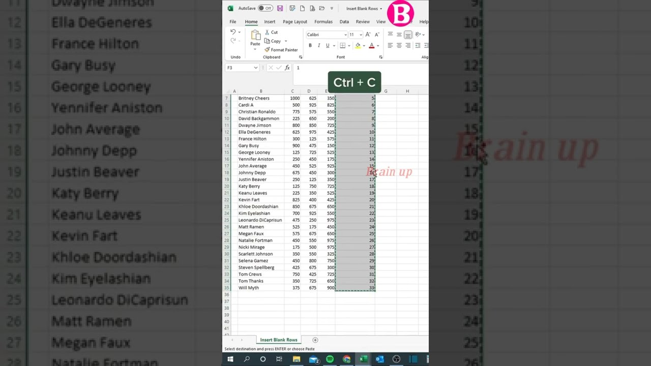 Quickly Insert Excel Empty Rows Between Rows BrainUpp YouTube Quickly Insert Excel Empty Rows Between Rows BrainUpp YouTube
