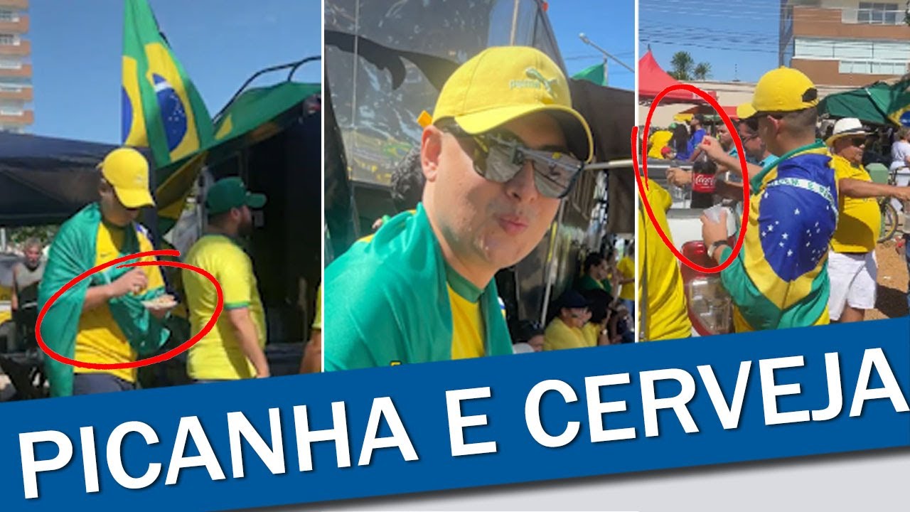 HOMEM VIRALIZA AO SE INFILTRAR EM PROTESTO BOLSONARISTA PARA COMER E ...